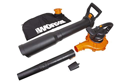 Worx 12 Amp 3-in-1 Corded Electric Leaf Blower/Mulcher/Vacuum & Outdoor Garden 120-Foot Extension Cord, Lime Green