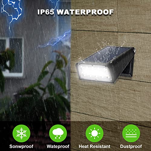 GUYULUX Solar Lights Outdoor with Lights Reflector&2 Lighting Modes, Solar Security Spot Lights 90° Adjustable, IP65 Waterproof Solar Powered Wall Lights for Garden/Patio/Yard/Deck/Pool Area, 8-Pack