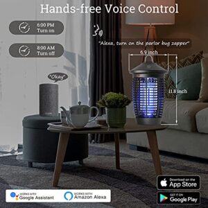 Bug Zapper Mosquito Killer Compatible with Alexa&Google Home, 4000V 20W Electric Fly Zapper Insect Killer, Mosquito Attractant Trap for Home Patio Indoor Outdoor Remote Control by Smartphone App