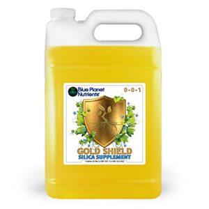 Gold Shield Silica Supplement for Plants (1 Gal/128 oz) Ultra Concentrated | Makes UP to 3,700 GALLONS | for All Plants & Gardens | Strengthen Plants | Blue Planet Nutrients