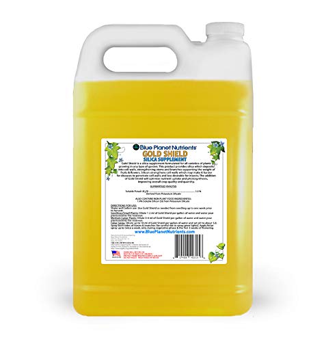 Gold Shield Silica Supplement for Plants (1 Gal/128 oz) Ultra Concentrated | Makes UP to 3,700 GALLONS | for All Plants & Gardens | Strengthen Plants | Blue Planet Nutrients