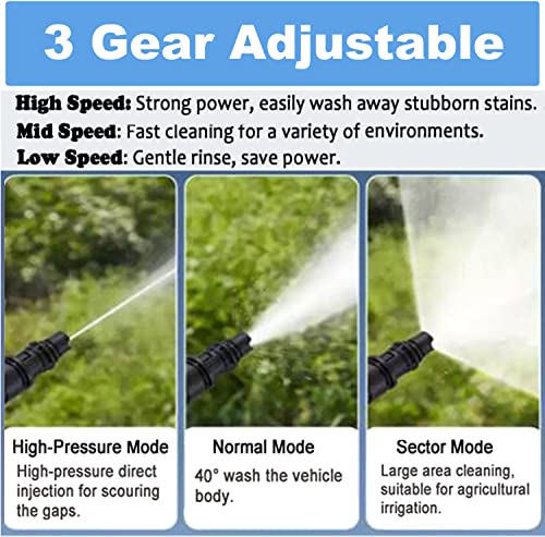 21V Cordless Pressure Washer Kit with 1.3Ah Battery and Charger, Electric Pressure Washer 25Bar for Washing Cars Gardens Terraces Windows Cleaning Works