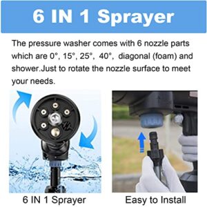 21V Cordless Pressure Washer Kit with 1.3Ah Battery and Charger, Electric Pressure Washer 25Bar for Washing Cars Gardens Terraces Windows Cleaning Works