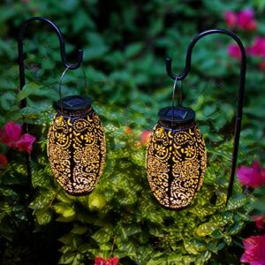 Go2garden Solar Lantern Owl, Large Solar Hanging Lanterns Outdoor Waterproof, LED Metal Decorative Lights for Garden, Tabletop, Yard, Patio and Lawn (1Pack, Bronze)