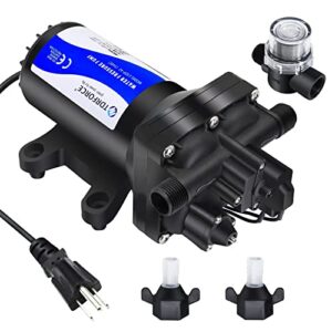 tdrforce fresh water pump 5.5gpm pressure increase booster pump 75 psi transfer pump 110v self priming on demand water pump diaphragm pump washdown pump for boats inline water pump for garden hose