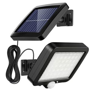 solar light outdoor 56 led 700lum wall light solar security flood lights motion detector ip65 waterproof 120° sensor angle solar powered for patio barn garden pathway yard lawn balcony(pack of 1)