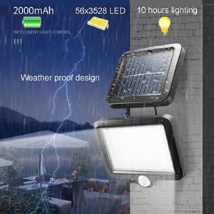 Solar Light Outdoor 56 LED 700Lum Wall Light Solar Security Flood Lights Motion Detector IP65 Waterproof 120° Sensor Angle Solar Powered for Patio Barn Garden Pathway Yard Lawn Balcony(Pack of 1)