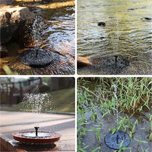 Solar Fountain for Birdbath, 2.5W Solar Water Fountain Pump with 1200mAh Battery Backup, Solar Fountain for Bird Bath, Fish Tank, Pond or Garden,Outdoor