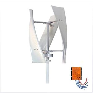 QINGDONGDZA 3000W Wind Turbine,DC12V 24V 48V 220V Wind Turbine Generator with Controller Wind Turbine Kit for Courtyard Garden Lighting (3 Blades,White),48v