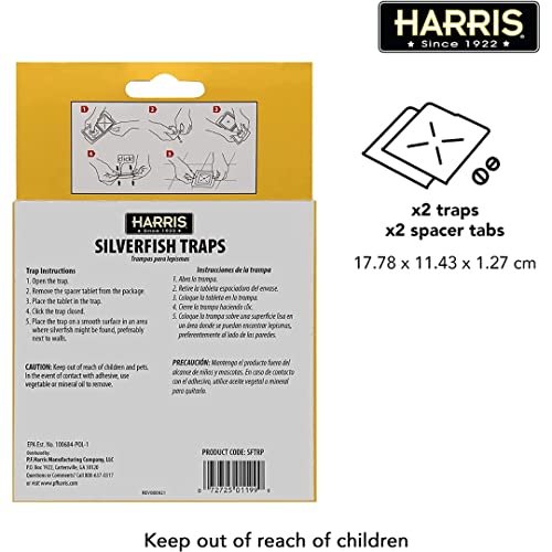 Harris Silverfish Killer Traps for Indoor, 2-Pack