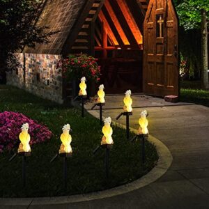 XURLEQ Garden Solar Light Outdoor Decor, Resin Parrot Solar LED Light for Outdoor, Animal Waterproof Light for Flower Fence Lawn Passage Walkway Courtyard Party Decoration, Yellow Parrot