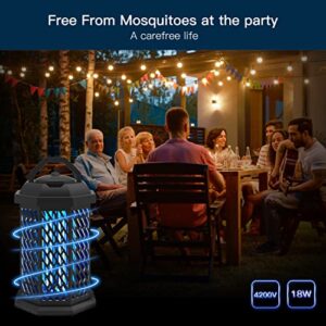 Upenjok Bug Zapper Outdoor and Indoor,18W Mosquito Zapper - 4200V High Powered Waterproof Electric Bug Zapper Mosquito Zapper - Insect Fly Trap for Home Backyard Patio