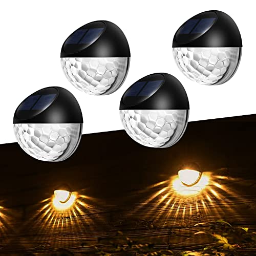 J JINPEI Solar Outdoor Lights,IP65 Waterproof LED Lighting Garden Decorative Lights for Post Yard, Path, Patio, Fence (4 Pack)