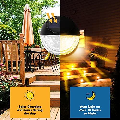 J JINPEI Solar Outdoor Lights,IP65 Waterproof LED Lighting Garden Decorative Lights for Post Yard, Path, Patio, Fence (4 Pack)