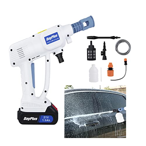 Car Pressure Washer Electric Cleaner Gun Portable Cordless High Power Cleaner for Car Home Garden Cleaning Work, 2.8-3L/min, Washer Machine with 1 Adjustable Nozzle