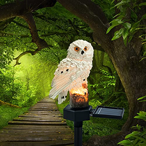 Solar Lights owl Gifts Outdoor Garden Ornaments Resin Owls Solar led Lights Outdoor Garden Stake Waterproof Lighting for Lawn, Patio, Walkway, Christmas Gifts (owl)