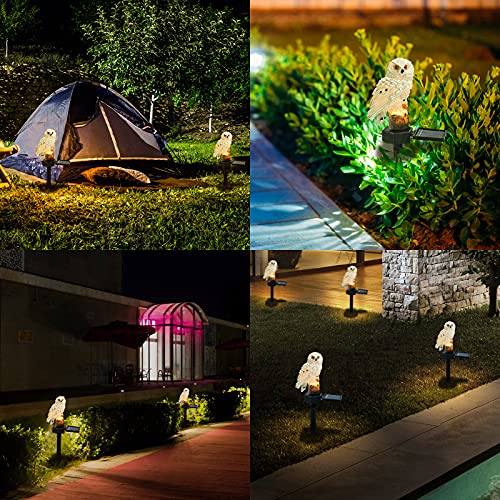 Solar Lights owl Gifts Outdoor Garden Ornaments Resin Owls Solar led Lights Outdoor Garden Stake Waterproof Lighting for Lawn, Patio, Walkway, Christmas Gifts (owl)