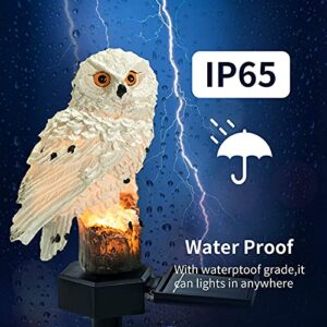 Solar Lights owl Gifts Outdoor Garden Ornaments Resin Owls Solar led Lights Outdoor Garden Stake Waterproof Lighting for Lawn, Patio, Walkway, Christmas Gifts (owl)