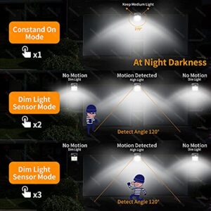 LIERONT Solar Outdoor Lights 4 Pack Motion Sensor Outdoor Light IP65 Waterproof Solar Security Light 238 LED with 3 Lighting Modes Solar Powered Light for Garden Garage