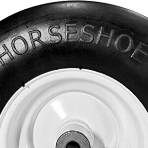 HORSESHOE New Commercial Solid 13x5.00-6 Flat Free Smooth Tire w/Steel Wheel for Riding Lawn Mower (Deck 36"-68") Garden Tractor - Center hub 3.25"-5.9" - Bore ID 1/2" 135006 (2)