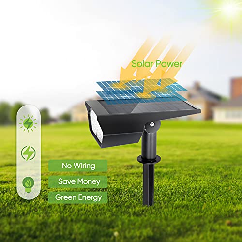 Tungray Solar Spotlights Outdoor, Warm White Solar Landscape Lights 2-in-1 Solar Powered Lights IP65 Waterproof Adjustable Wall Light for Patio Pathway Yard Garden Driveway Pool 1 Pack