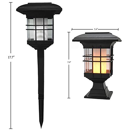 Yonxuleo Solar Torch Lights, Auto On/Off Flickering Flame Solar Powered Outdoor Lights, Waterproof Landscape Decoration for Yard Patio Garden, Long time Lighting Pack of 2