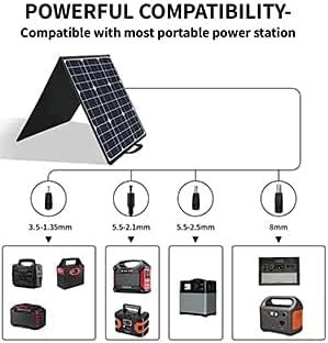 Solar Panels 100W 18V Portable Solar Panel 5V USB Flashfish Foldable Solar Cells Battery Charger Folding Outdoor Power Supply Camping Garden (18V 100W) (18V 100W) ()