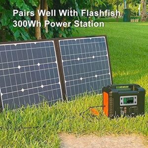 Solar Panels 100W 18V Portable Solar Panel 5V USB Flashfish Foldable Solar Cells Battery Charger Folding Outdoor Power Supply Camping Garden (18V 100W) (18V 100W) ()