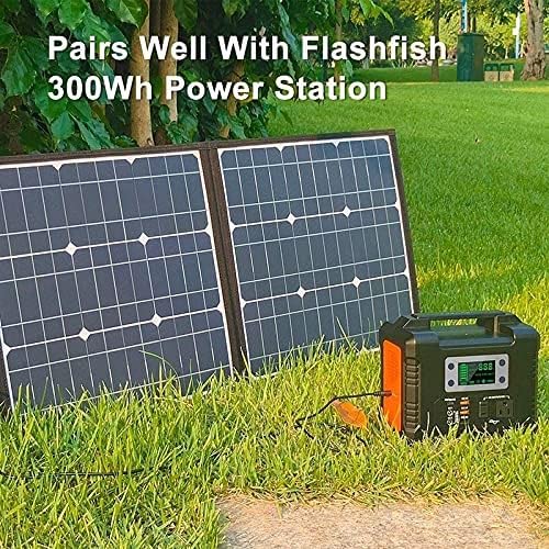 Solar Panels 100W 18V Portable Solar Panel 5V USB Flashfish Foldable Solar Cells Battery Charger Folding Outdoor Power Supply Camping Garden (18V 100W) (18V 100W) ()