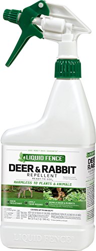 Liquid Fence Deer & Rabbit Repellent Ready-to-Use, 32-Ounce, 4-Pack (81126-1)