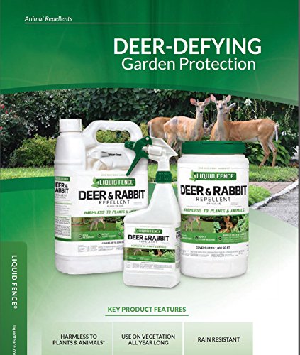 Liquid Fence Deer & Rabbit Repellent Ready-to-Use, 32-Ounce, 4-Pack (81126-1)