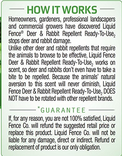 Liquid Fence Deer & Rabbit Repellent Ready-to-Use, 32-Ounce, 4-Pack (81126-1)