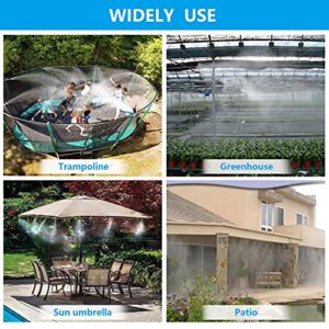 Cairondin Patio Misters for Cooling Outdoor, 26FT DIY Misting System for Outside Umbrella Garden Backyard Trampoline, 7 Metal Mist Nozzles, a 3/4" Brass Adapter