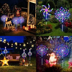 Insoiis Solar Firework Lights, 2 Pack 120 LED Solar Outdoor Lights Decorative, 2 Lighting Modes Sparkles Stake Yard Light for Garden, Yard, Landscape and Driveway