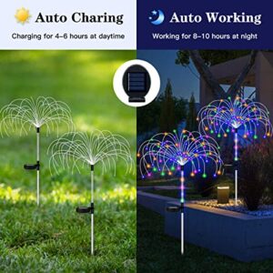 Insoiis Solar Firework Lights, 2 Pack 120 LED Solar Outdoor Lights Decorative, 2 Lighting Modes Sparkles Stake Yard Light for Garden, Yard, Landscape and Driveway