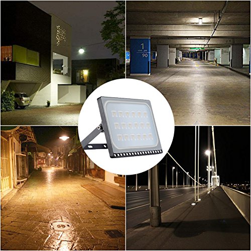 100W Led Flood Light, Missbee Thinner Lighter Outdoor Security Light, 11000Lm,Warm White 6000-6500K, IP67 Waterproof, Landscape Spotlights for garage, yard, lawn and Garden