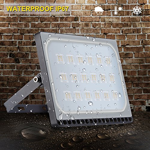 100W Led Flood Light, Missbee Thinner Lighter Outdoor Security Light, 11000Lm,Warm White 6000-6500K, IP67 Waterproof, Landscape Spotlights for garage, yard, lawn and Garden