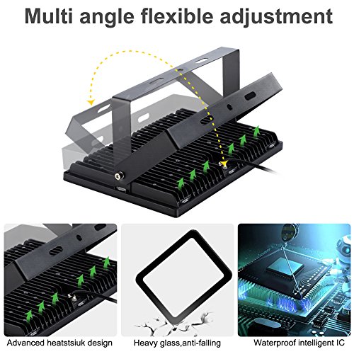 100W Led Flood Light, Missbee Thinner Lighter Outdoor Security Light, 11000Lm,Warm White 6000-6500K, IP67 Waterproof, Landscape Spotlights for garage, yard, lawn and Garden