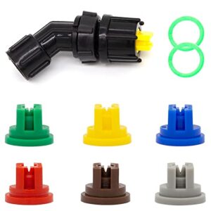 110° flat fan shaped nozzle, 110 degree flat fan spray tip 0.15-0.6mm pore, spray nozzle tip set suitable for knapsack sprayer, garden spray, greenhouse spray equipment, etc, used for weeding