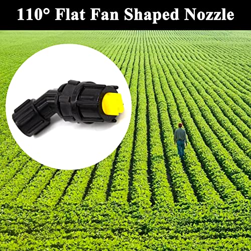 110° Flat Fan Shaped Nozzle, 110 Degree Flat Fan Spray Tip 0.15-0.6mm Pore, Spray Nozzle Tip Set Suitable for Knapsack Sprayer, Garden Spray, Greenhouse Spray Equipment, etc, Used for Weeding