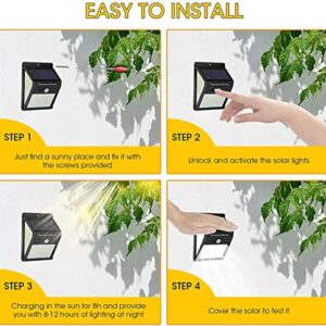 AdamStar Solar Lights Outdoor, 140 LED Motion Sensor Solar Lights, 270°Wide-Angle 3000 Lumens Waterproof Solar Security Wall Lights for Fence Post Back Yard Front Door Deck Patio Garden 2Pack (2 Pack)