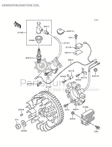 PARTSRUN ID#BM11 Single Terminal Electronic Ignition Module Universal Igniter #21119-2161#21119-2139 for Kawasaki John Deere,ZF-IG-A00345-4