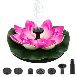 monocrystalline submersible pump for garden patio aquarium outdoor decor,bird bath solar fountain pump,lotus solar pond pump floating free standing solar fountain with 5 nozzles-lotus 16x16cm(6.3inch)