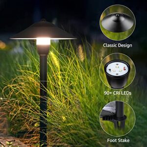 SUNVIE Low Voltage Landscape Pathway Lights, 12-24V 3W LED Path Lighting, 3000K Outdoor Low Voltage Landscape Lighting, IP65 Waterproof Aluminum Path and Area Light for Yard Garden Walkway, 2 Pack