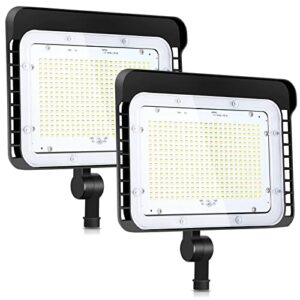 pbybgb 2pack 240w led flood light outdoor for dusk to dawn, adjustable knuckle mount,super bright 36050lm security lights, 5000k daylight ip65 waterproof floodlights for yard, garden, stadium