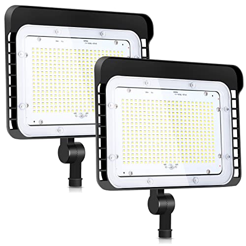 PBYBGB 2pack 240W LED Flood Light Outdoor for Dusk to Dawn, Adjustable Knuckle Mount,Super Bright 36050LM Security Lights, 5000K Daylight IP65 Waterproof Floodlights for Yard, Garden, Stadium