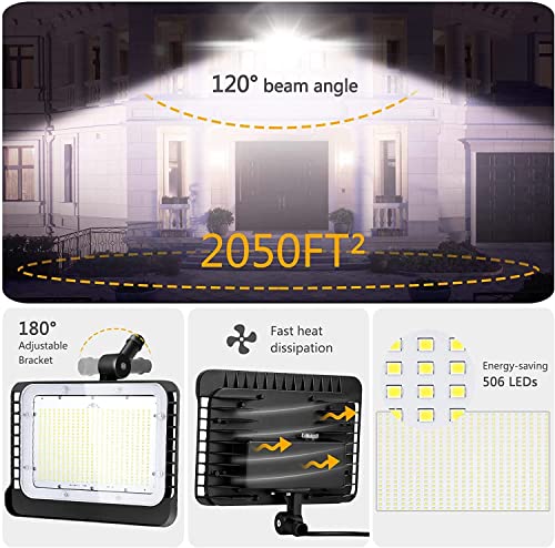 PBYBGB 2pack 240W LED Flood Light Outdoor for Dusk to Dawn, Adjustable Knuckle Mount,Super Bright 36050LM Security Lights, 5000K Daylight IP65 Waterproof Floodlights for Yard, Garden, Stadium