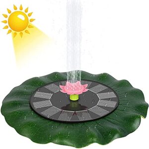 free standing solar water fountain floating bird bath fountain with 5 flower shape nozzles,monocrystalline solar pond pump for outdoor garden pool,lotus leaf solar fountain pump-lotus 21cm(8.26inch)