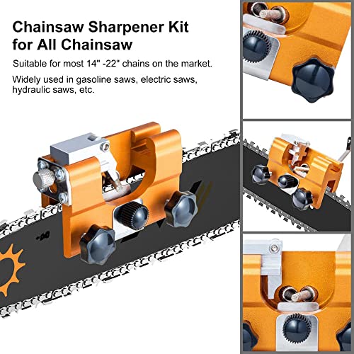 ALHJ Chain Saw Chain Shaperener, Chain Sharpener for Chainsaws, Chain Saw Blade Sharpener Kit, Chainsaw Sharpening, for Electric Saws, DIY Lumberjack, Garden Worker