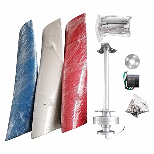 Wind Turbine Wind Generator Kit, 3 Blades Wind Turbine with Controller 400W 24V DC, Portable Vertical Helix Wind Power Turbine Generator Kit Wind Generator Windmill for Home Garden Boat White，Red，Blue